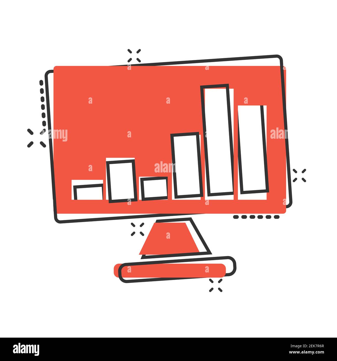 Website analytics icon in comic style. SEO data cartoon vector ...