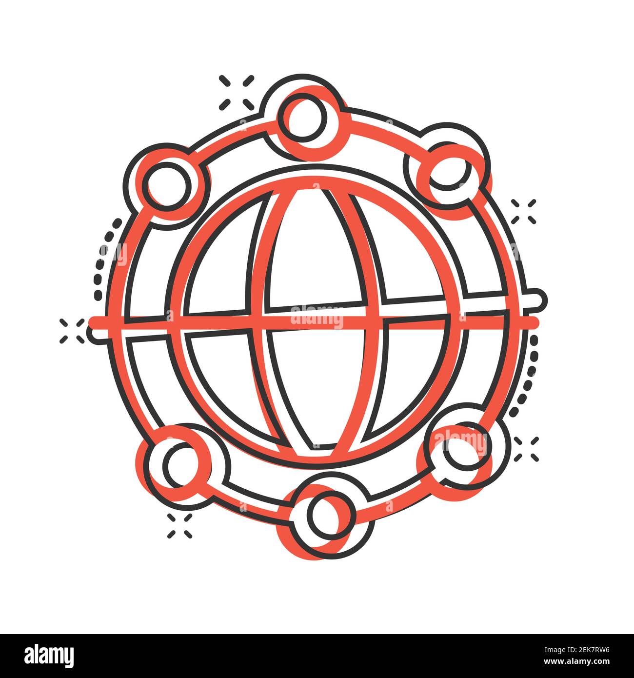 Earth planet icon in comic style. Globe geographic cartoon vector ...