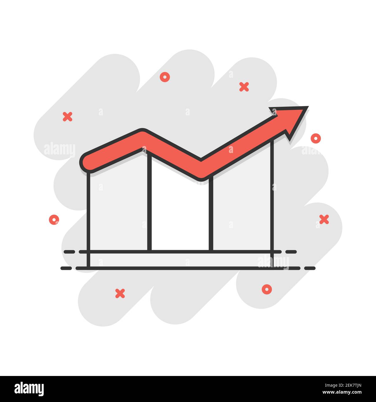 Cartoon chart icon in comic style. Graph illustration pictogram ...