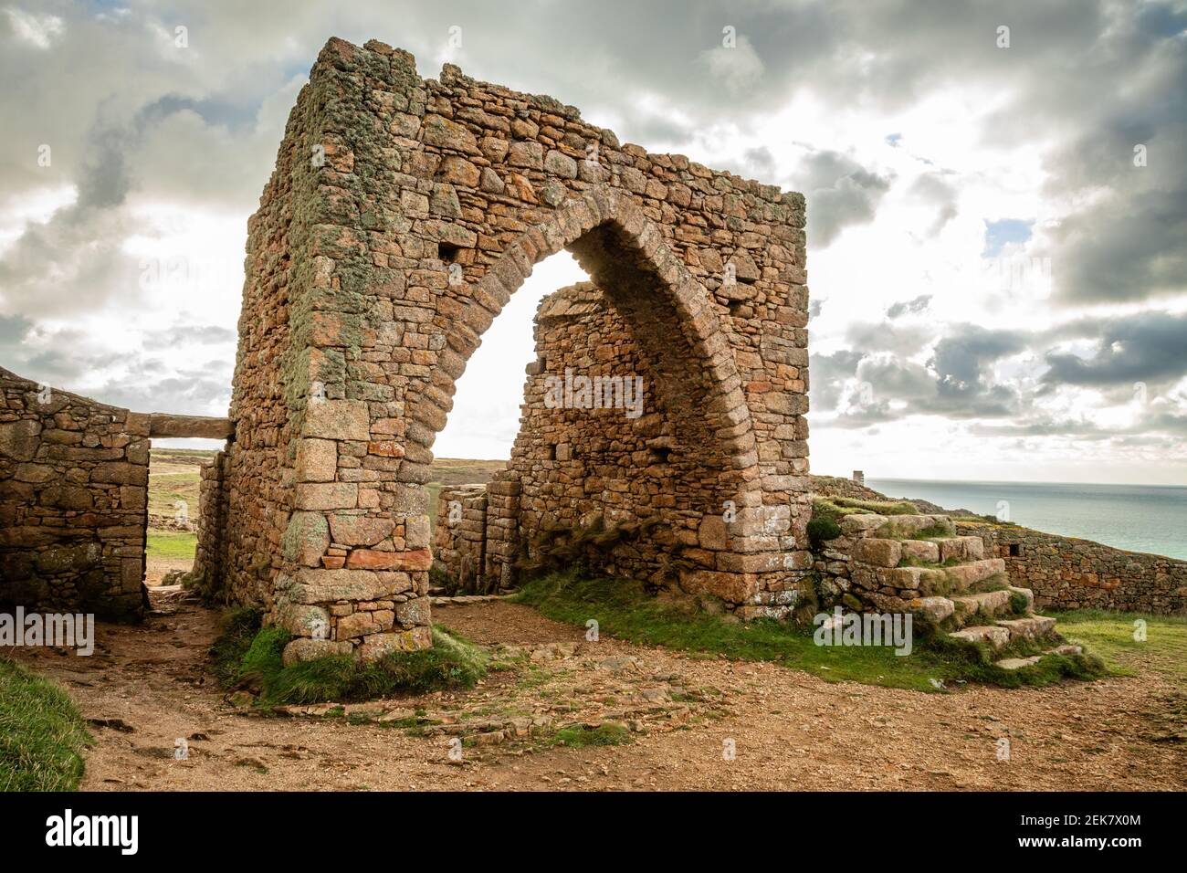 Remains of entrance gate to Grosnez castle, bailiwick of Jersey ...
