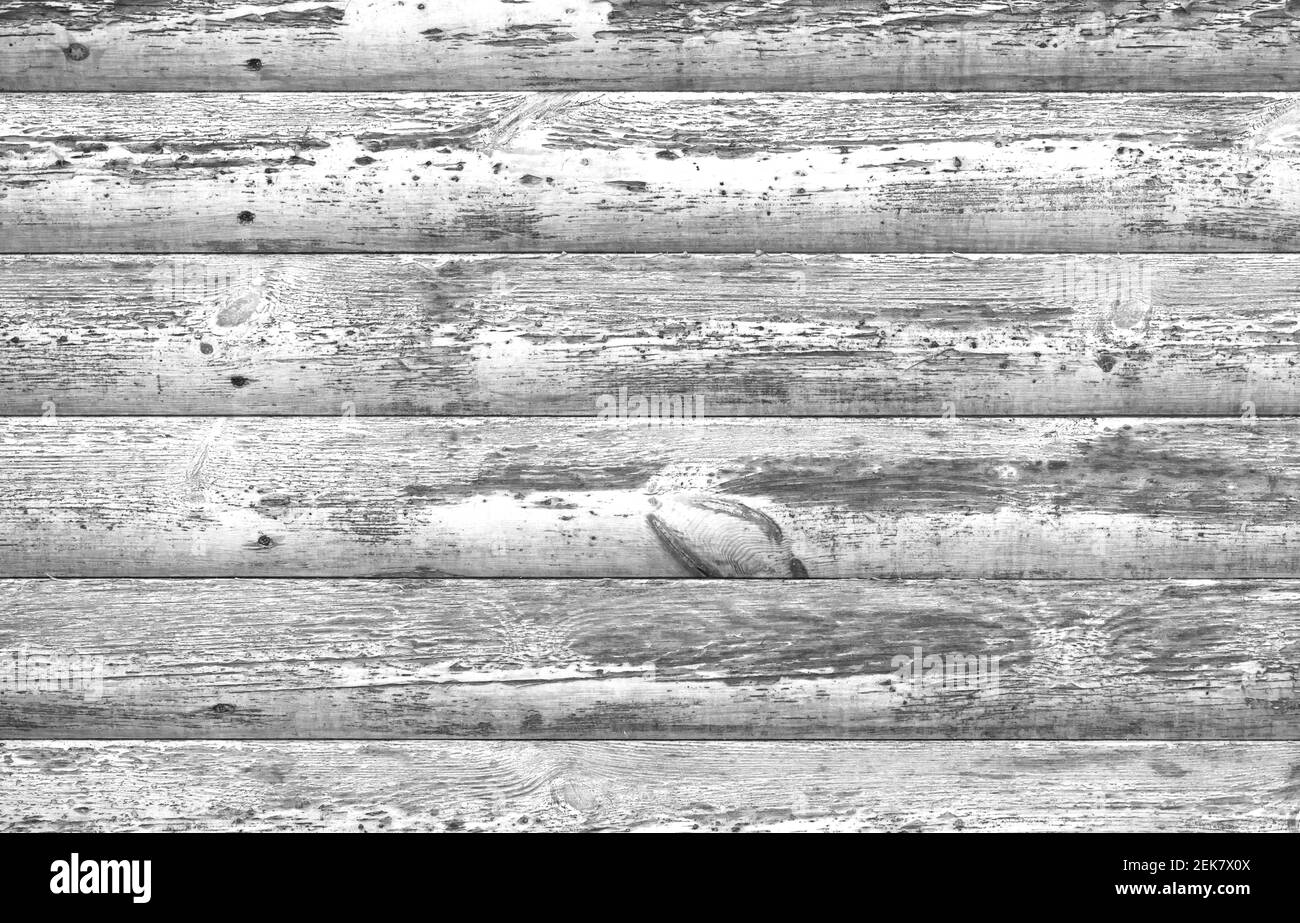 Wooden wall made of white painted logs. Frontal background photo ...