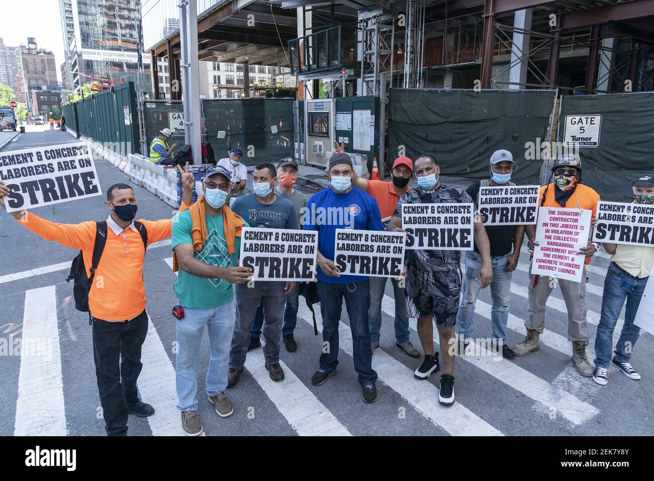 Cement and concrete laborers call strike in New York City at Hudson ...