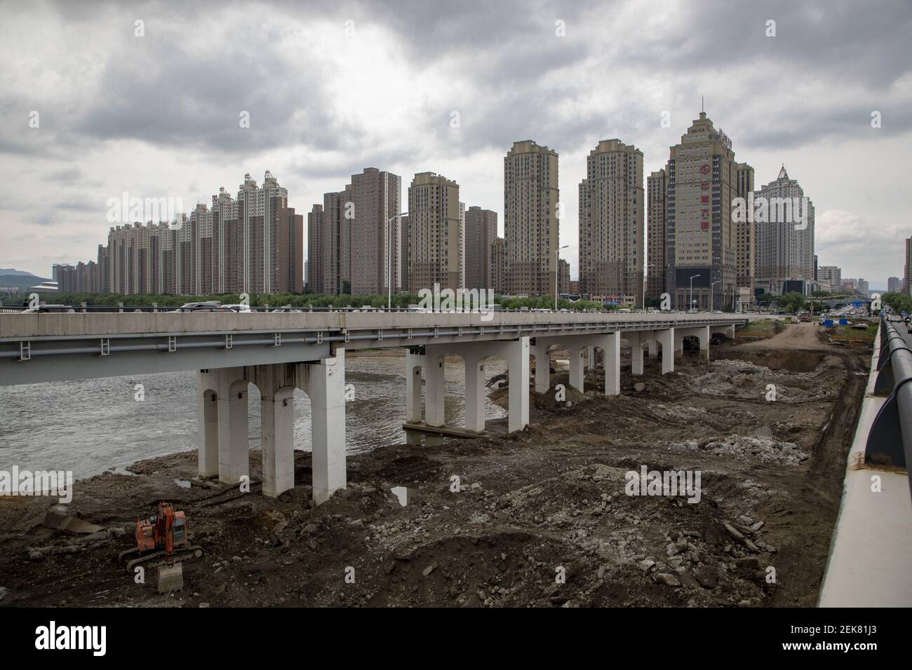 Jilinï¼ŒCHINA-On June 30, 2020, the old Jilin Bridge which was built in ...