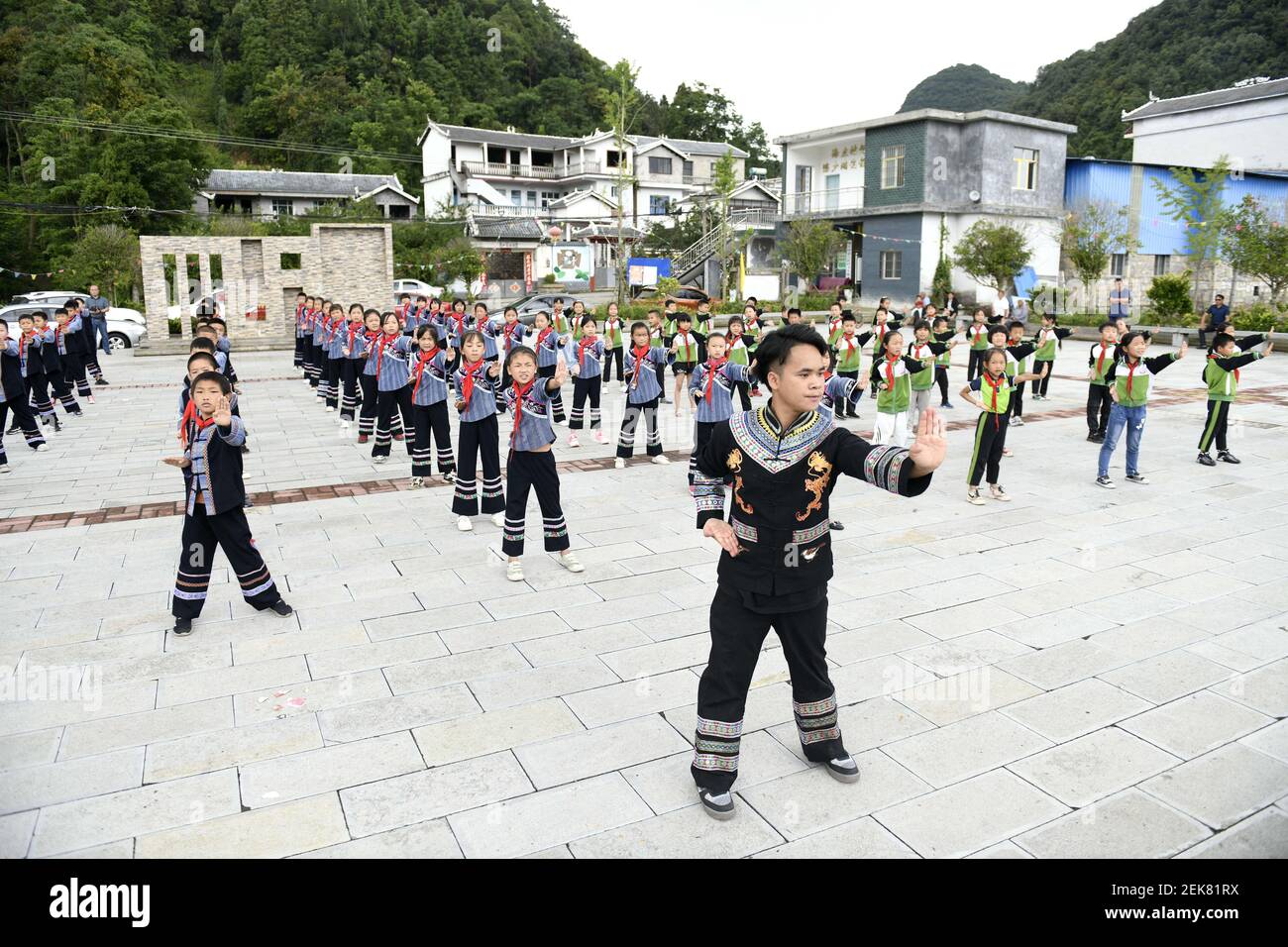ANLONG, CHINA - JULY 3, 2020 - Pupils learn traditional martial arts in ...