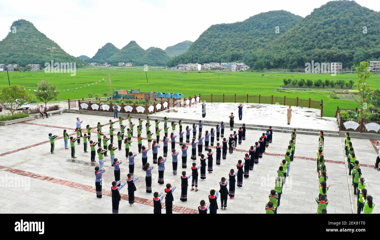 ANLONG, CHINA - JULY 3, 2020 - Pupils learn traditional martial arts in ...