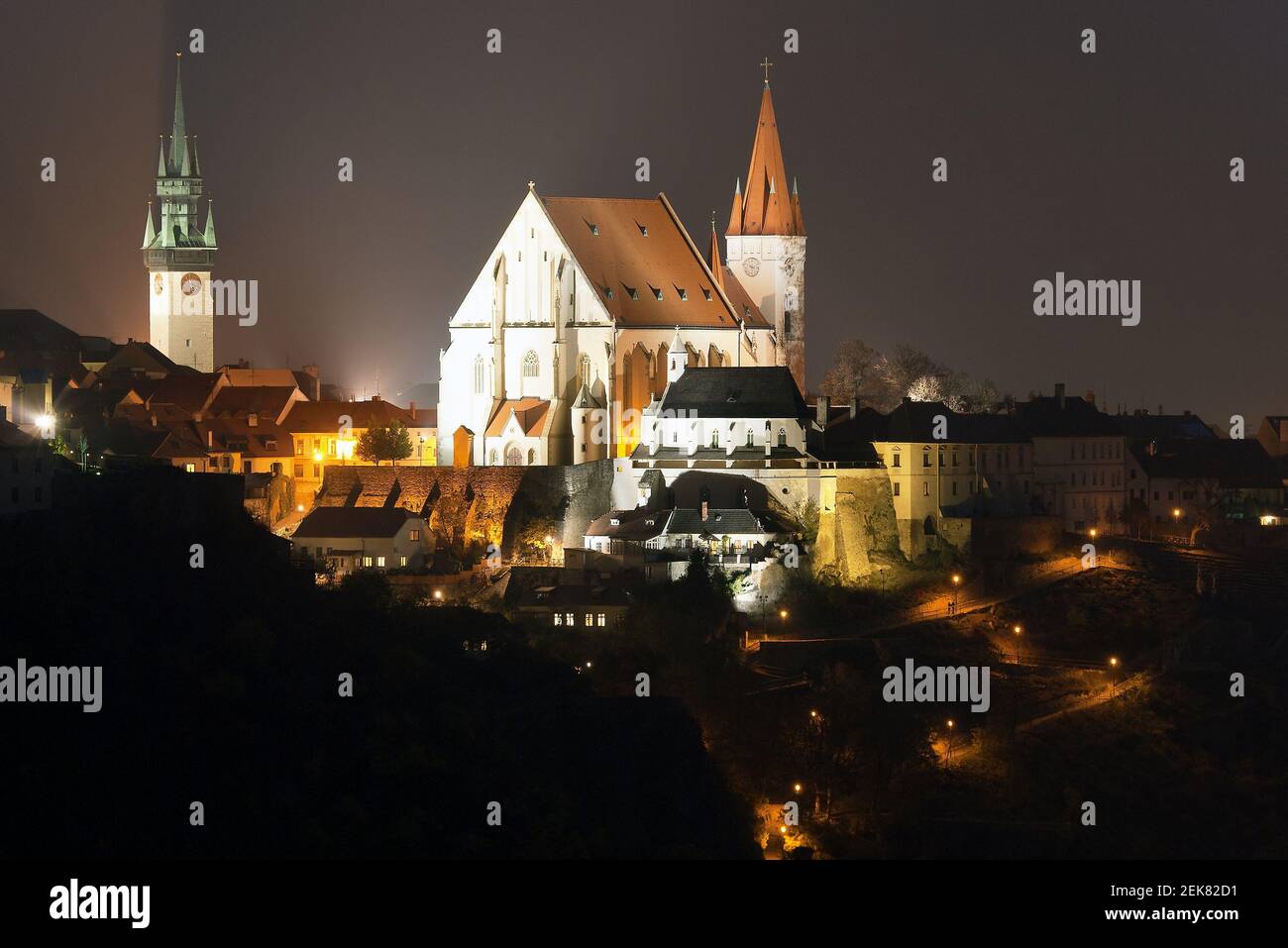 Night view of Znojmo town, Czech Republic Stock Photo - Alamy