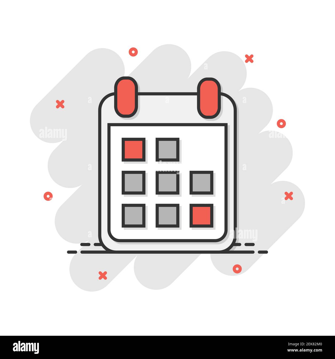 Vector cartoon calendar icon in comic style. Calendar sign illustration ...