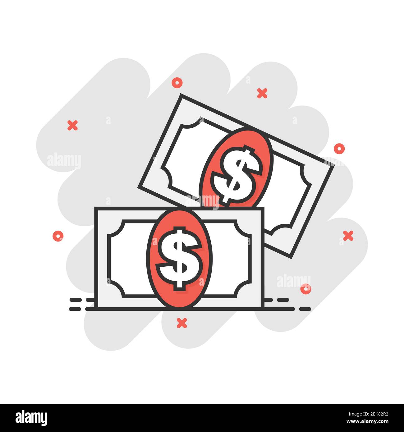 Cartoon money icon in comic style. Dollar money sign illustration ...