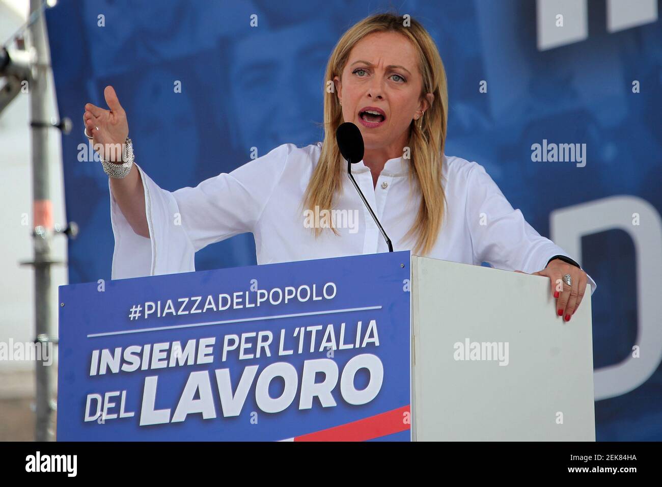 Italian center-right leader Giorgia Meloni (Fratelli d'Italia) during ...