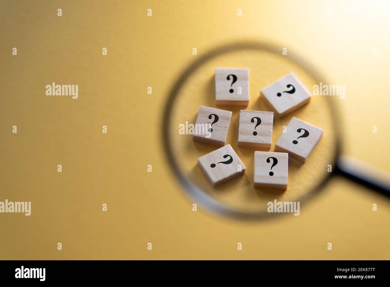 Selective focus on Question Mark symbol on a wooden tiles using ...