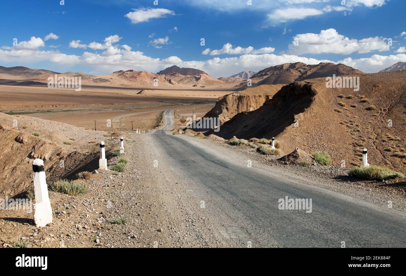 Pamir highway or pamirskij trakt. Landscape around Pamir highway M41 ...
