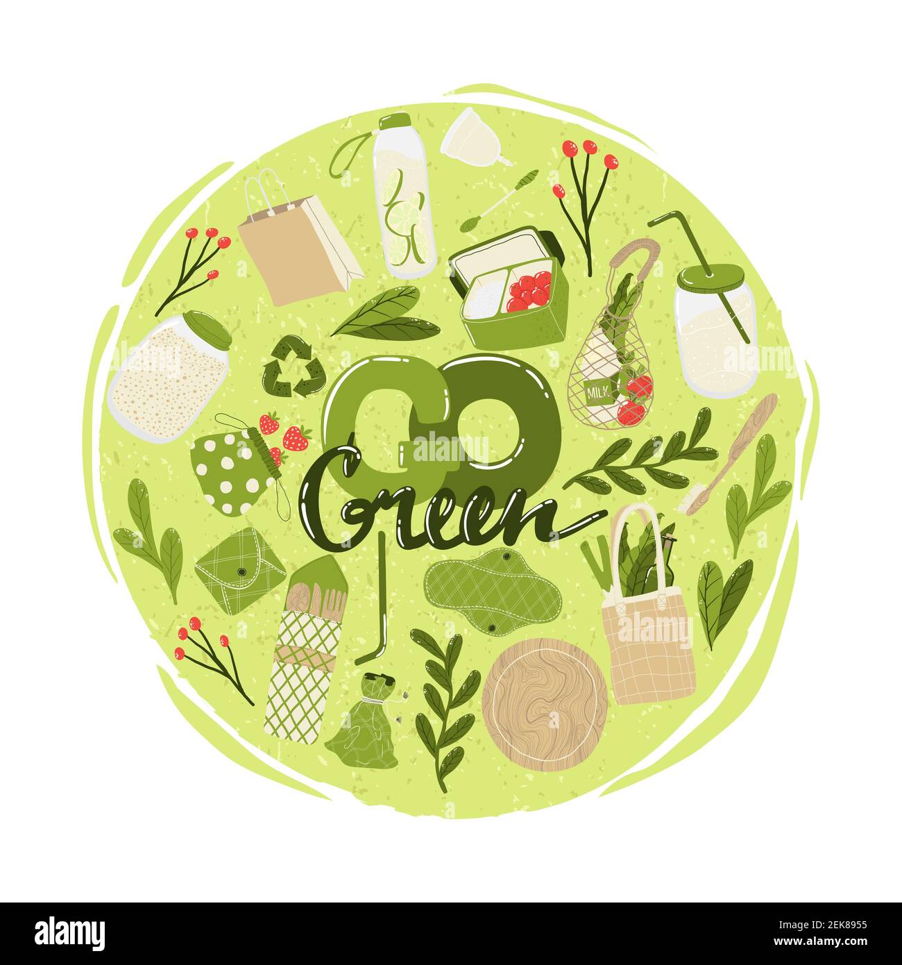 Zero waste green vector Stock Vector Images - Alamy