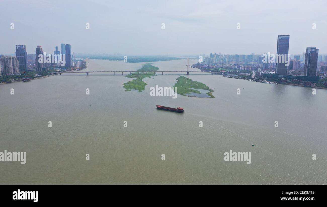 Aerial view of some of the inner islands and lands submerged by the ...