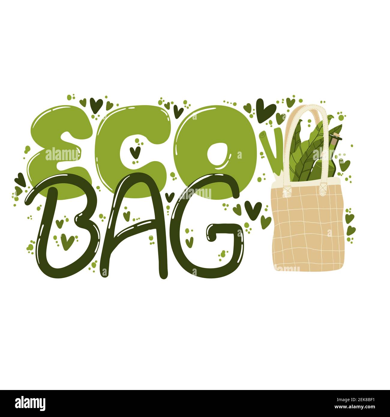 Eco bag hand written slogan. Compositions with lettering and ...
