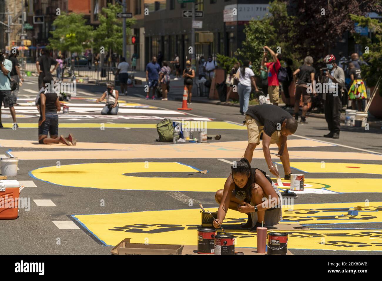 Local artists paint a massive â€œBlack Lives Matterâ€ mural on Adam ...