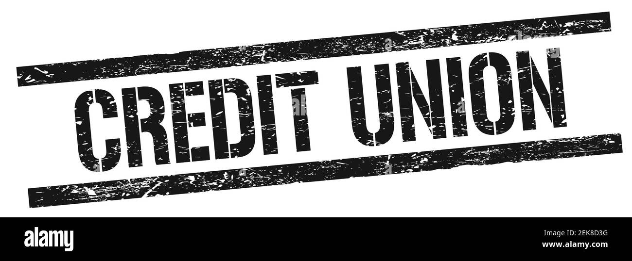 CREDIT UNION text on black grungy rectangle stamp sign Stock Photo - Alamy