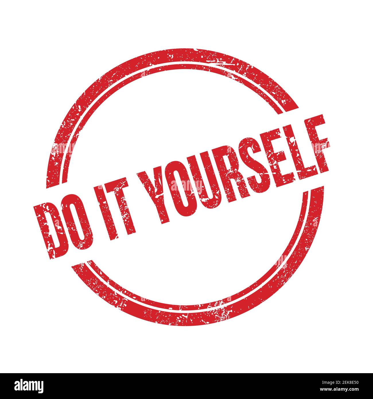 DO IT YOURSELF text written on red grungy vintage round stamp Stock ...