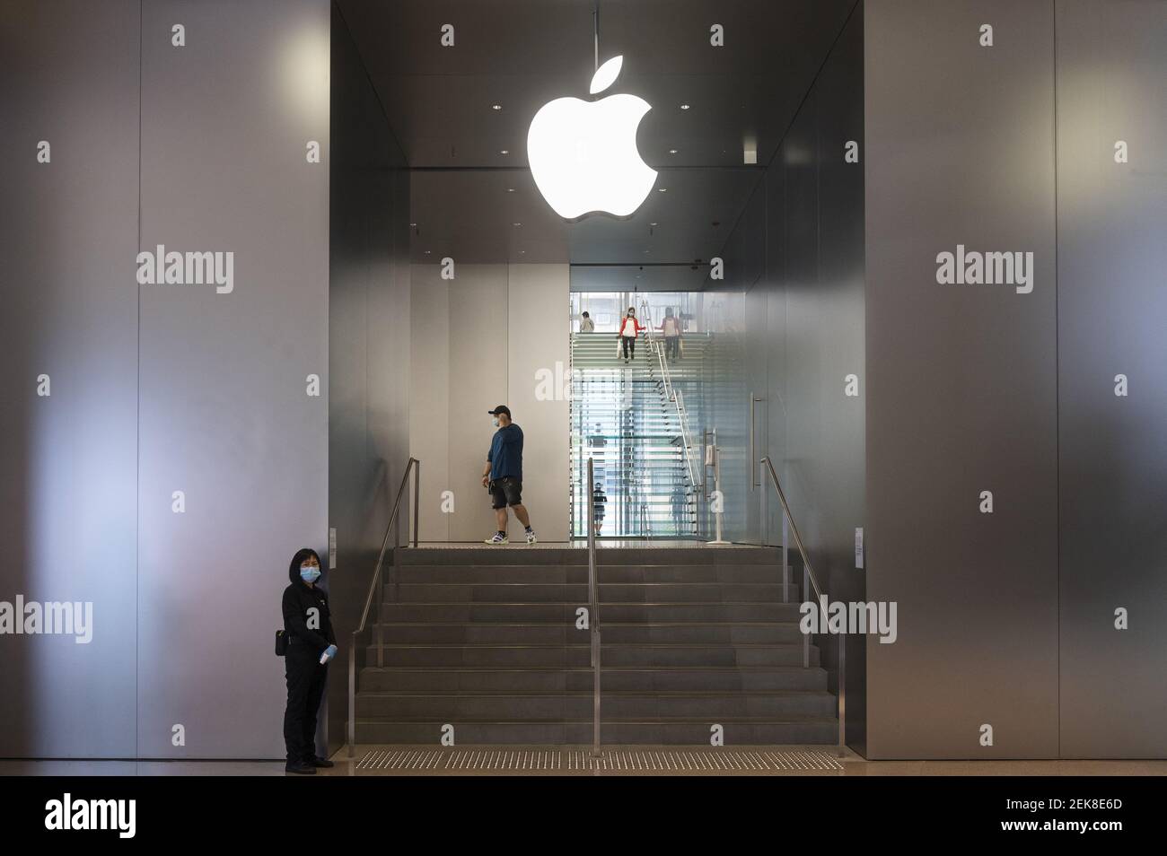 American multinational technology company Apple store seen in Hong Kong ...