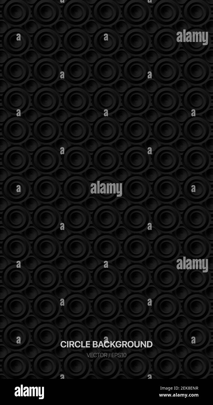 Circle Black Background. Abstract dark patterns. Vector concept. Vector ...