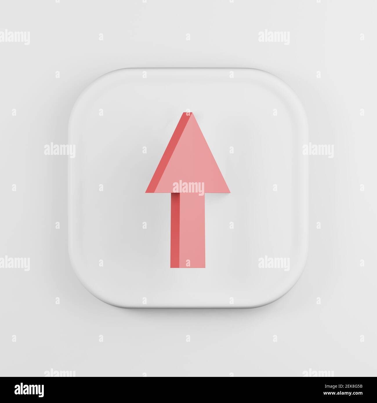Up arrow icon cartoon style. 3d rendering white square key button, interface ui ux element Stock ...