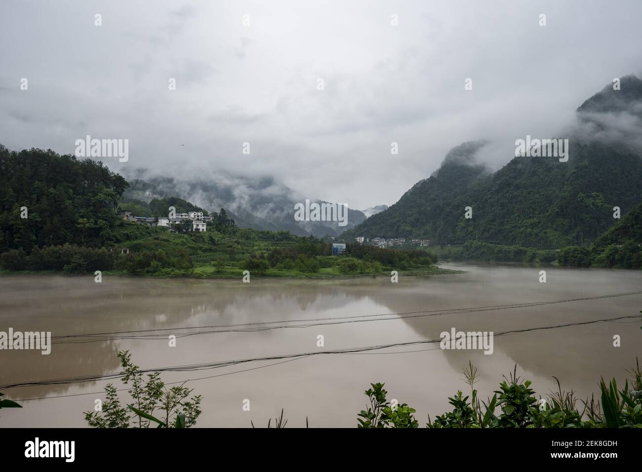 ENSHI, CHINA - JULY 8, 2020 - The qingjiang River rose after continuous ...