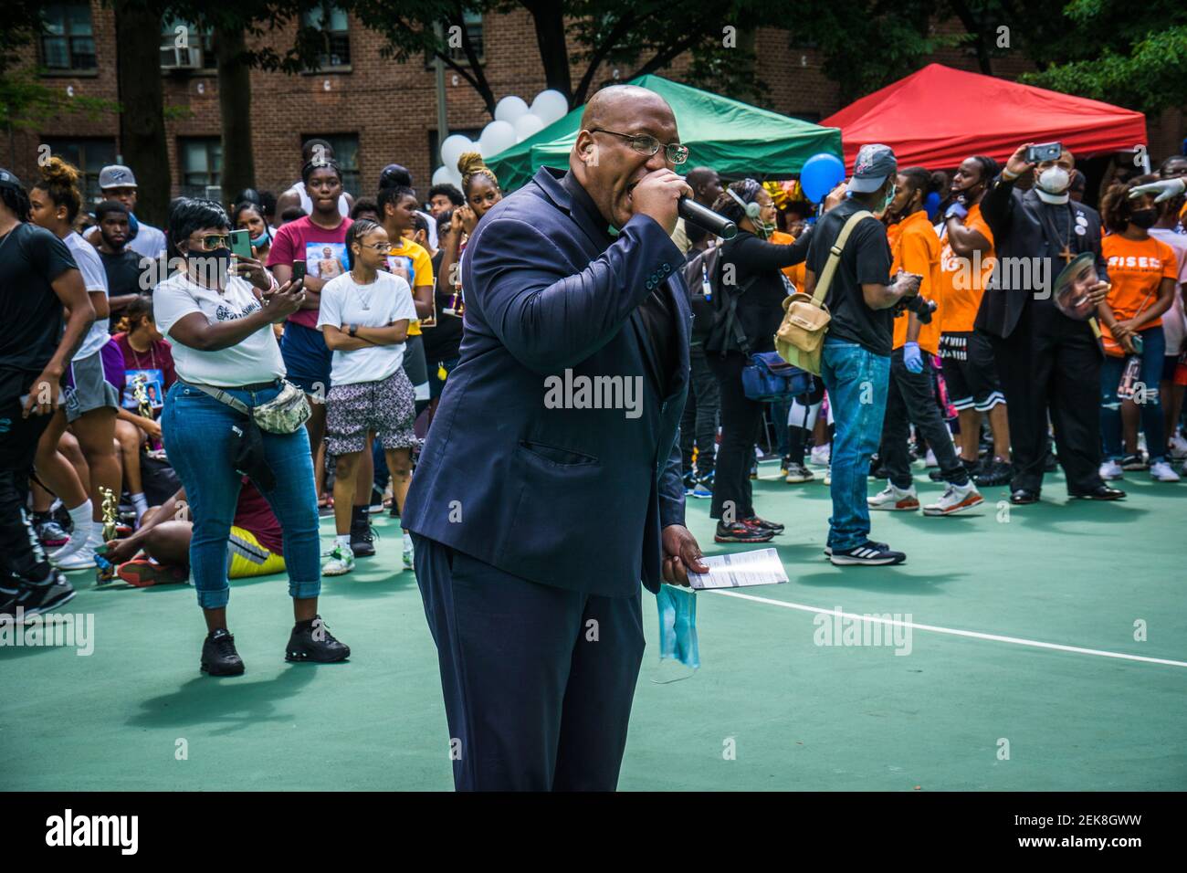 Memorial basketball game in the Bronx, NY, on July 7, 2020 for the 17 ...