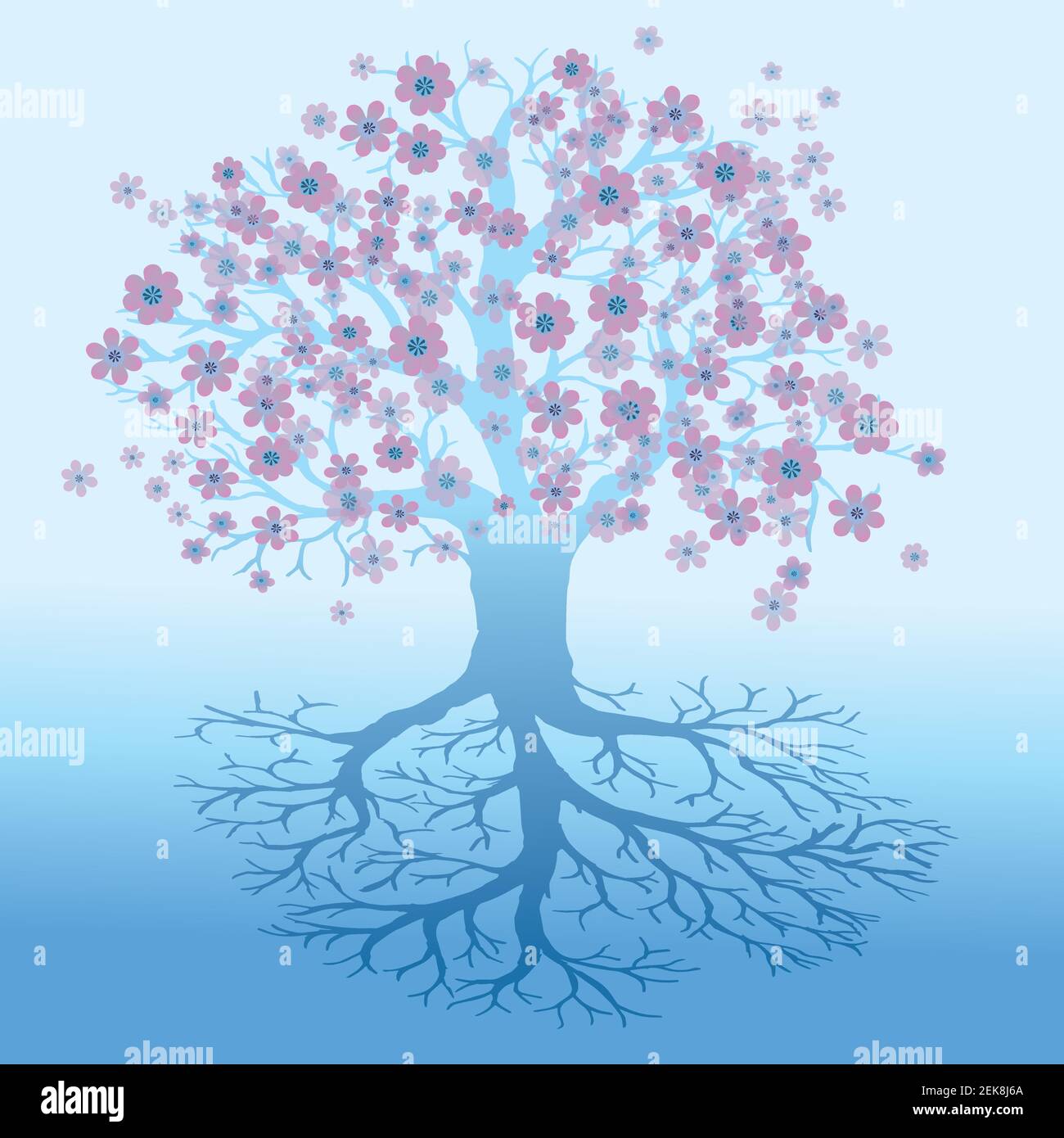 Spring flowers branch blue Stock Vector Images - Alamy