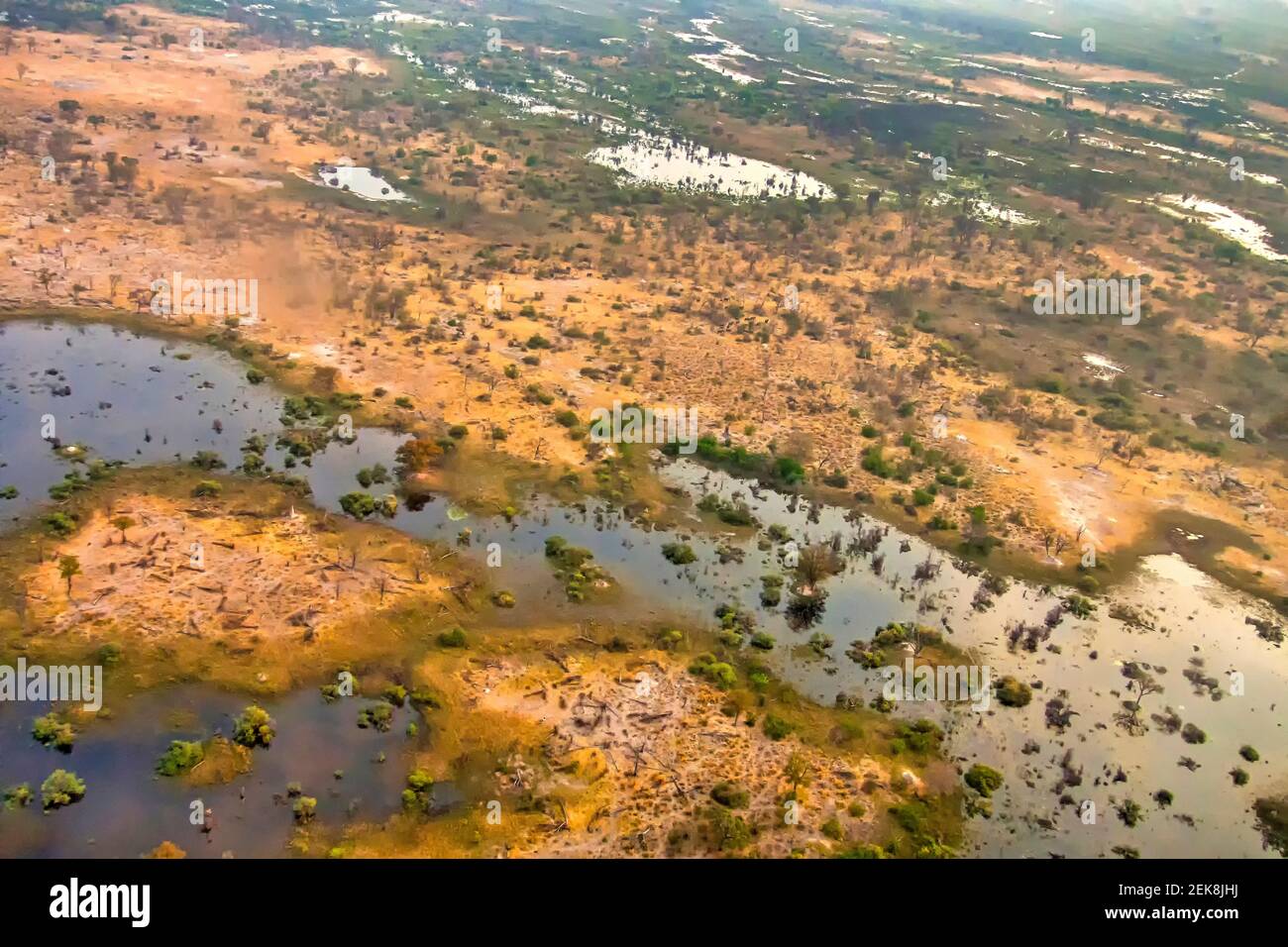 Aerial view, Okavango Wetlands, Okavango Delta, UNESCO World Heritage ...