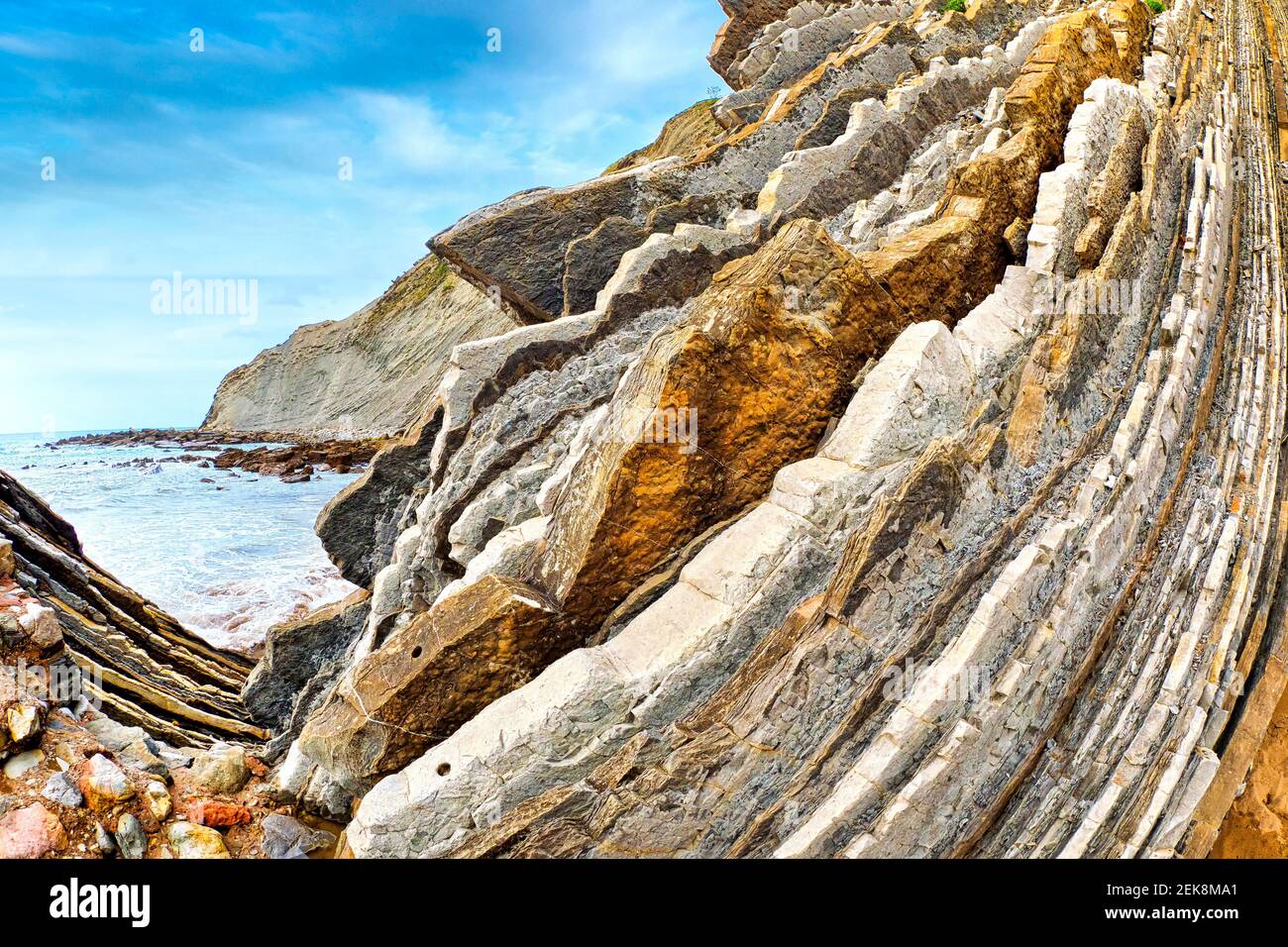 Steeply-tilted Layers of Flysch, Flysch Cliffs, Basque Coast UNESCO ...