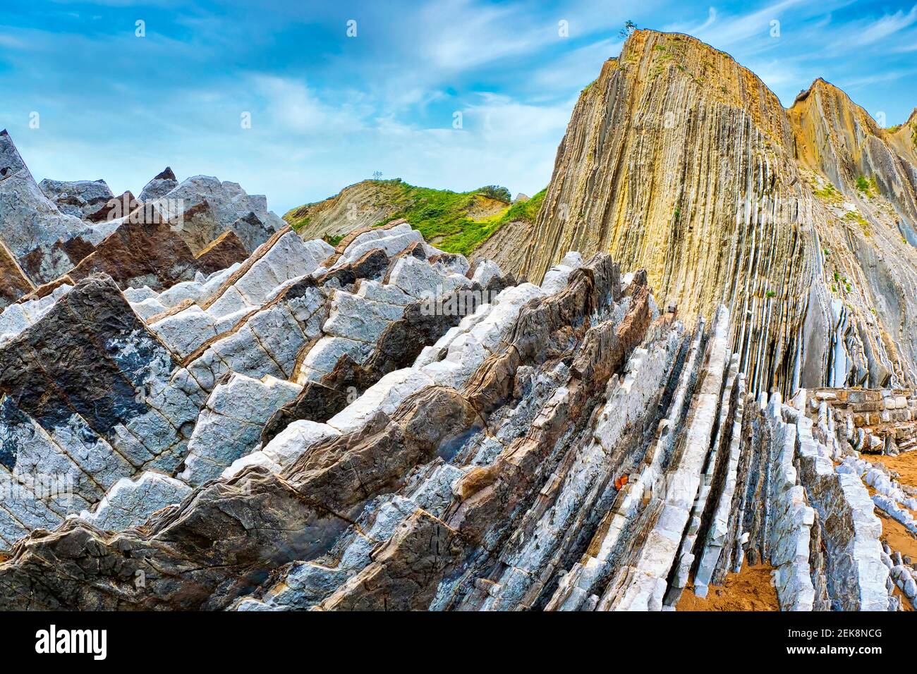 Steeply-tilted Layers of Flysch, Flysch Cliffs, Basque Coast UNESCO ...