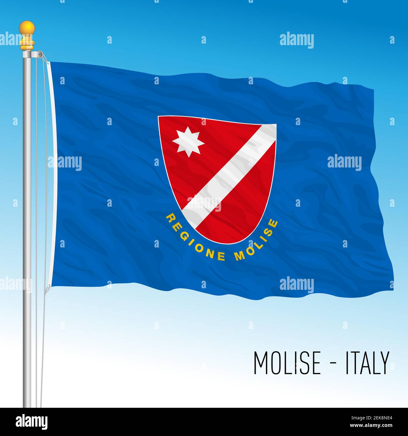 Molise, flag of the region, Italian Republic, vector illustration Stock ...