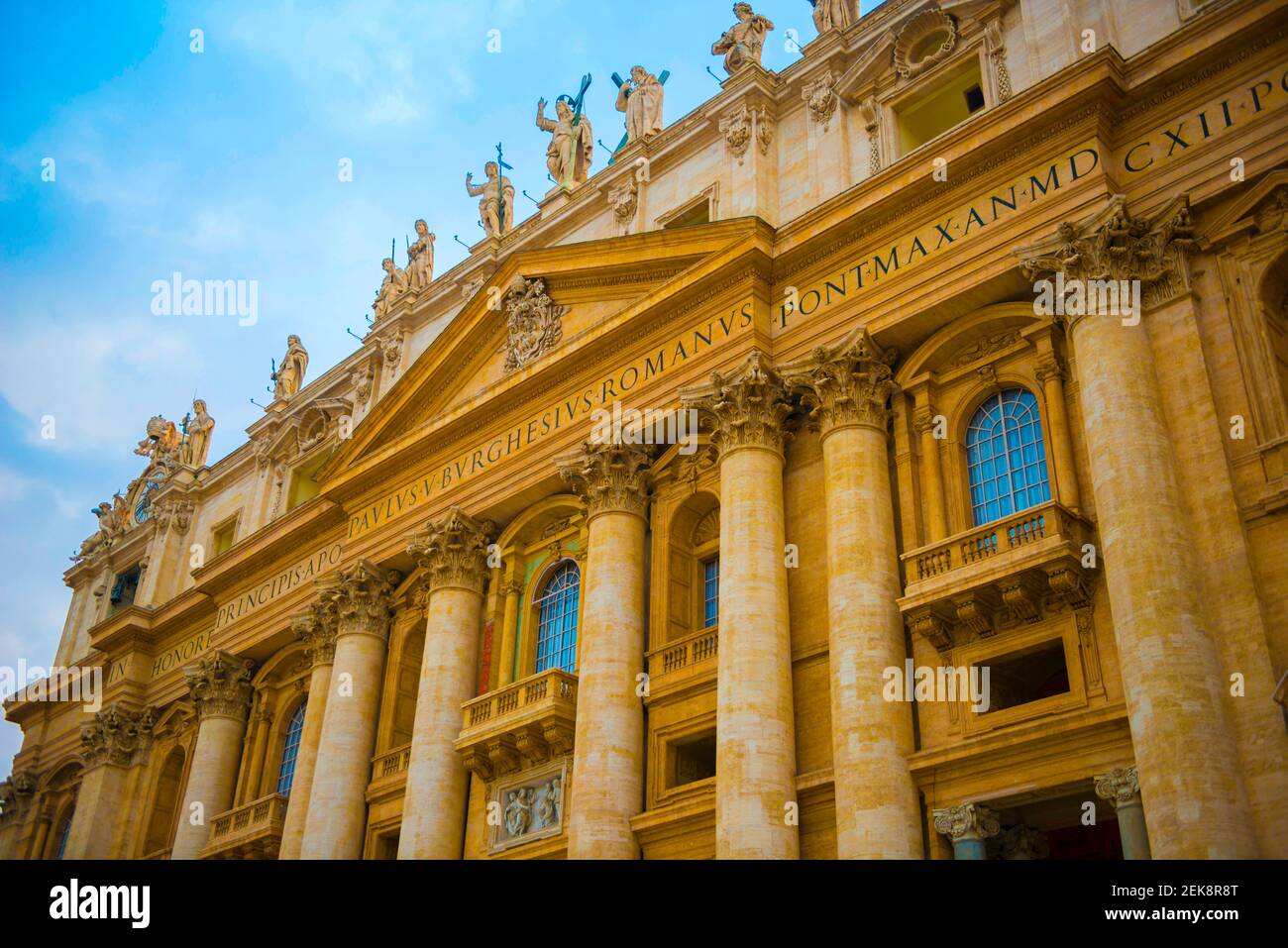 Vatican City and Pope Balcony in Dusk with Storm Clouds in Rome, Italy ...