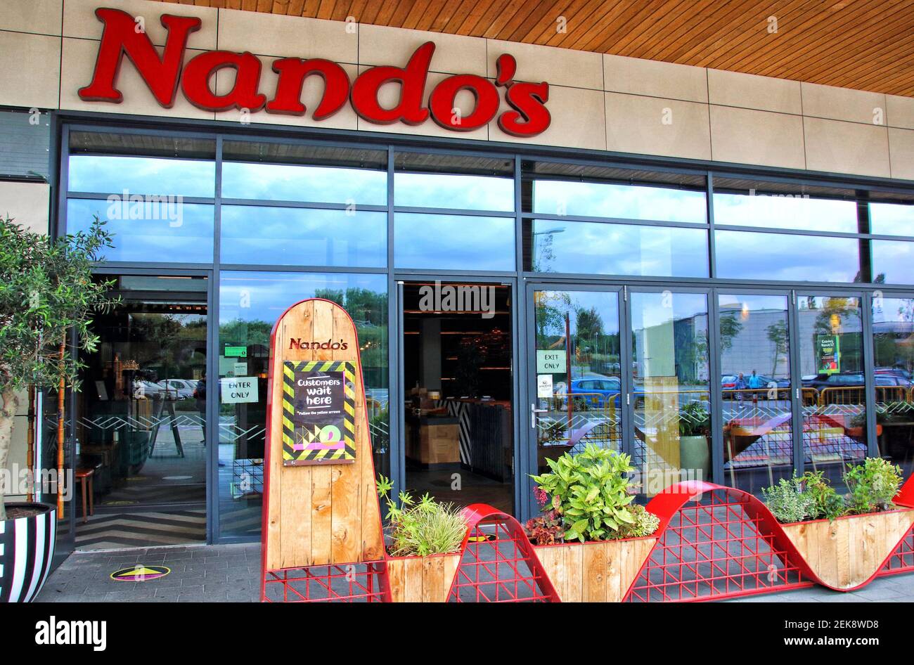 Nandos restaurant logo seen at one of their branches. (Photo by Keith ...
