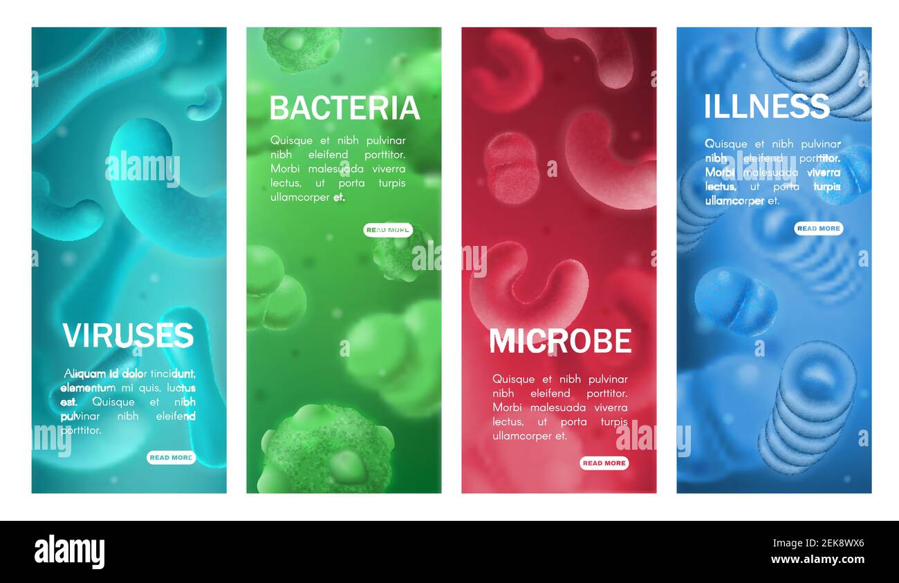 Viruses, bacterias, microbes and germs of infectious disease vector ...