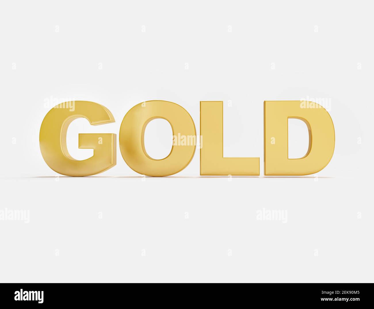 GOLD word on white background .3d illustration Stock Photo - Alamy