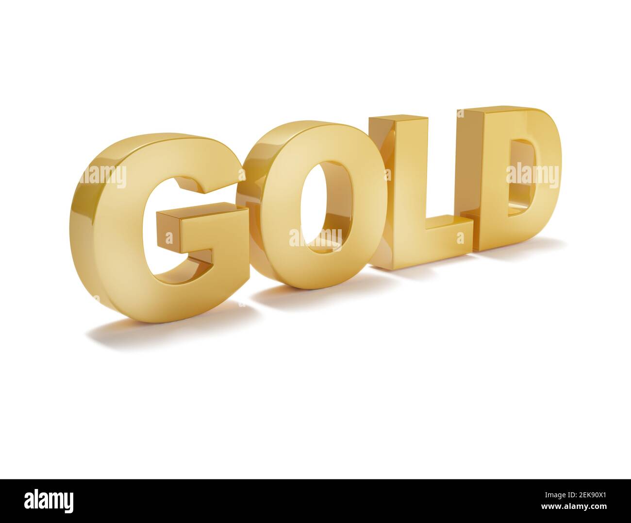 GOLD word on white background .3d illustration Stock Photo - Alamy