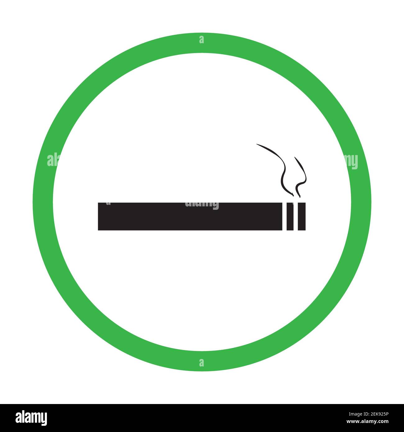 Smoking area sign icon on white background vector Stock Photo - Alamy