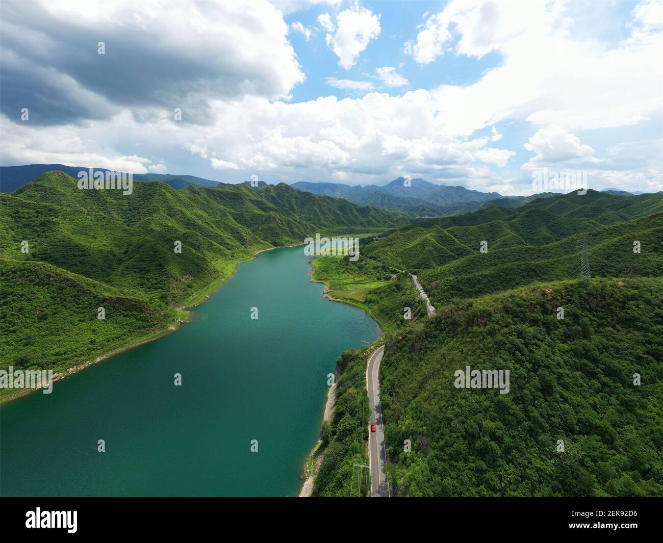 CHINA-The Mentougou Zhaitang Reservoir is seen from above in Beijing ...