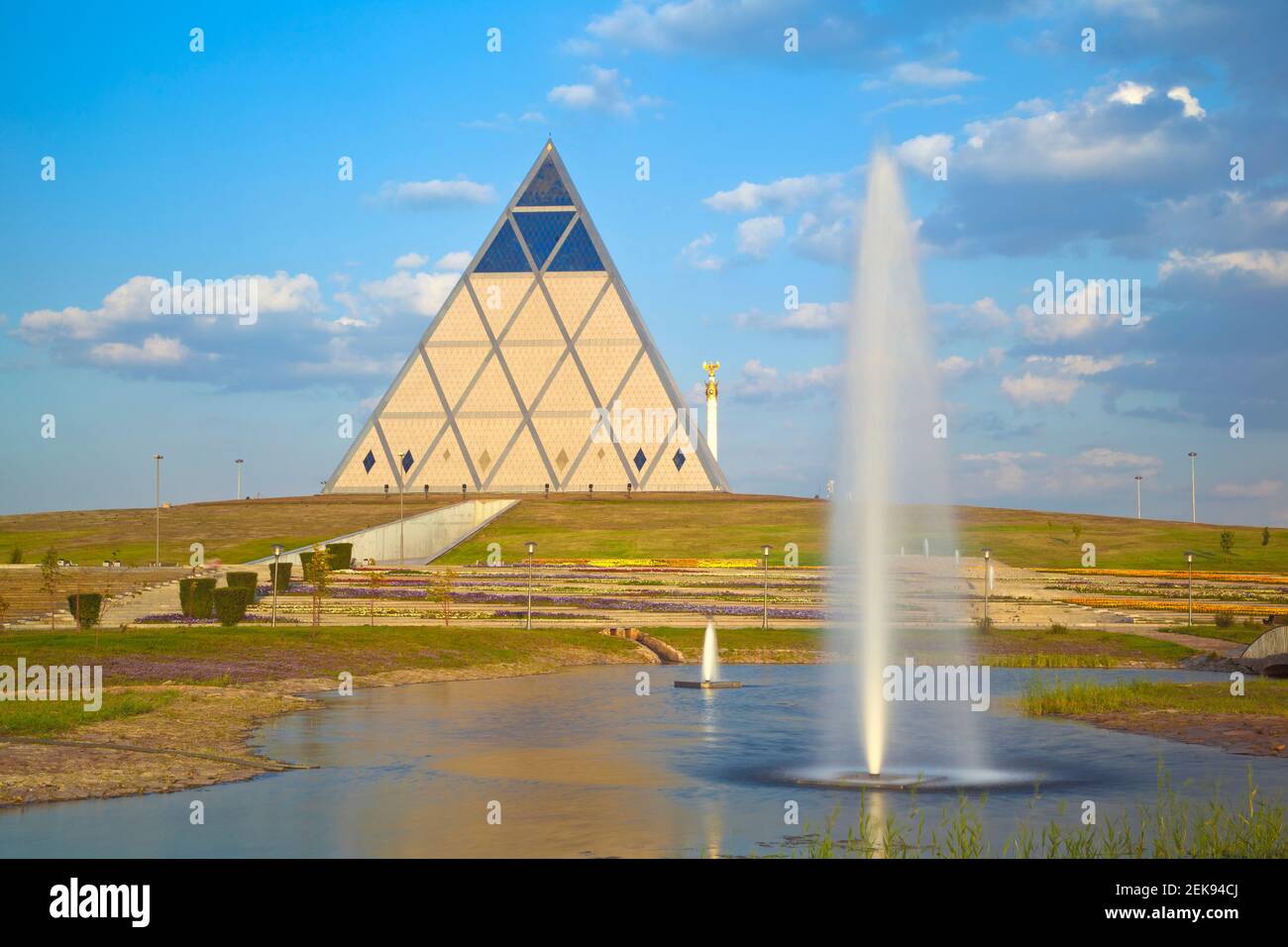 Kazakhstan, Astana, Palace of Peace and Reconciliation pyramid designed ...
