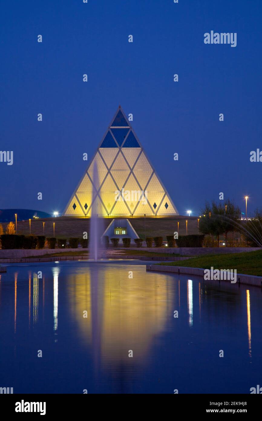 Kazakhstan, Astana, Palace of Peace and Reconciliation pyramid designed ...