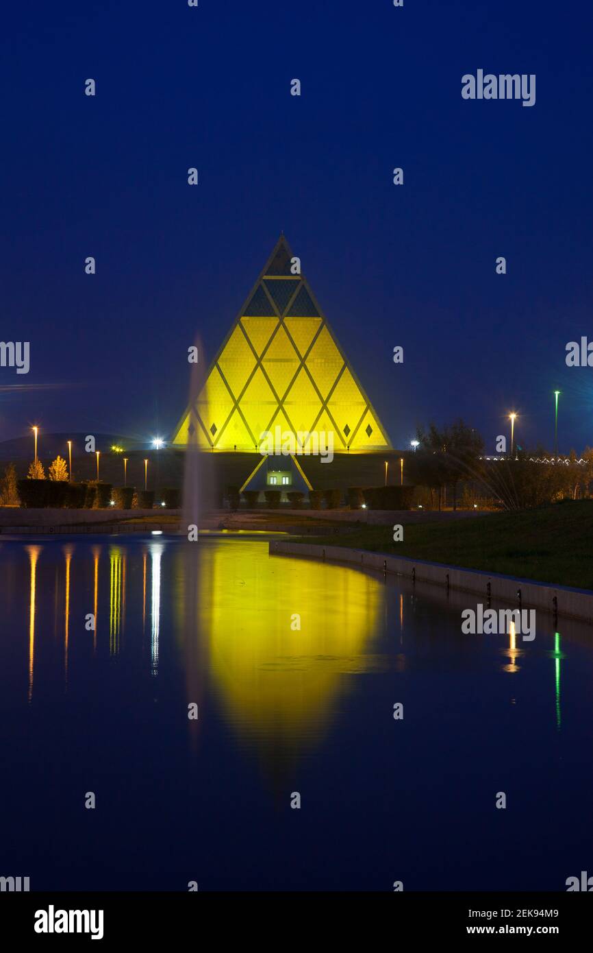 Kazakhstan, Astana, Palace of Peace and Reconciliation pyramid designed ...