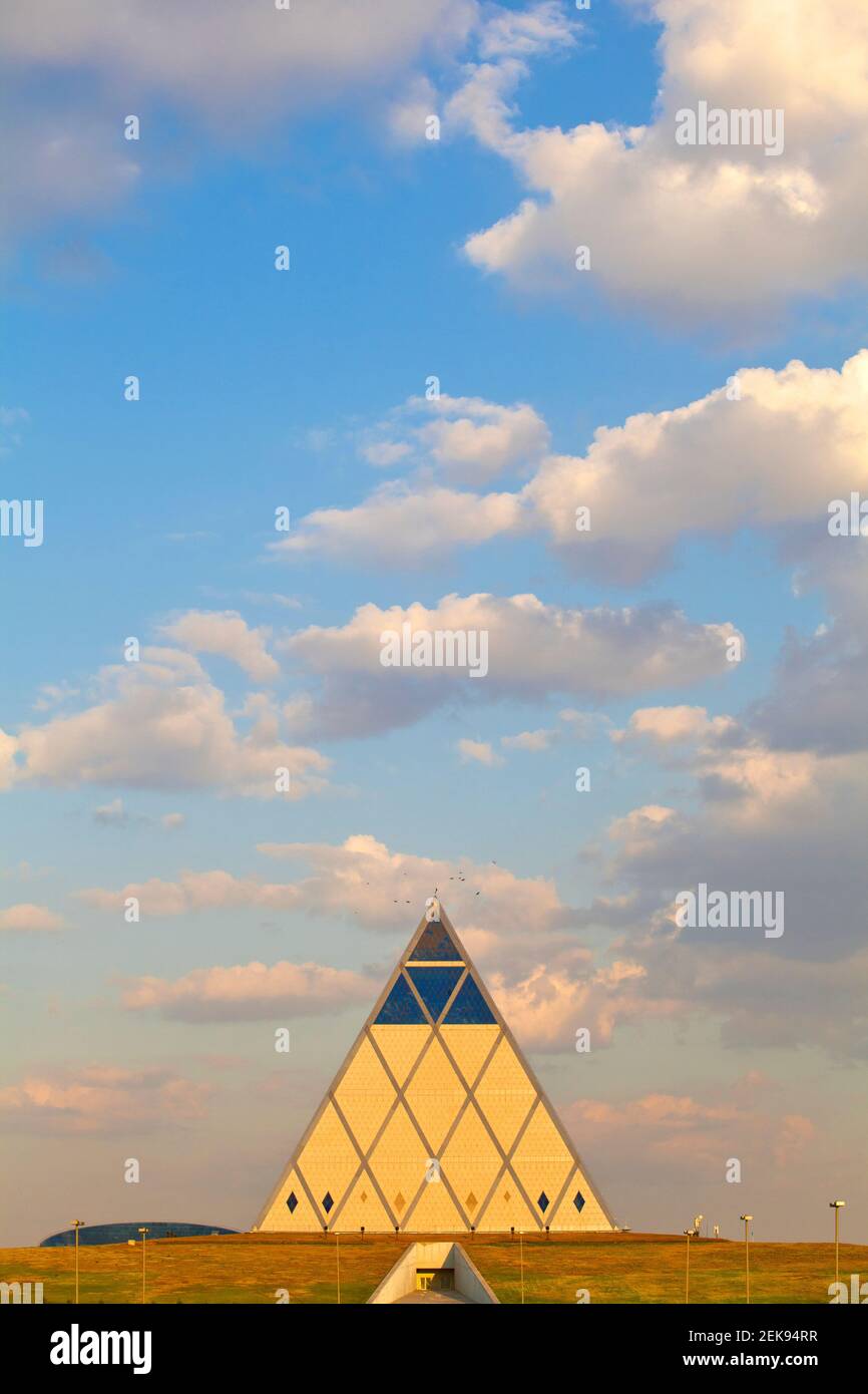 Kazakhstan, Astana, Palace of Peace and Reconciliation pyramid designed ...