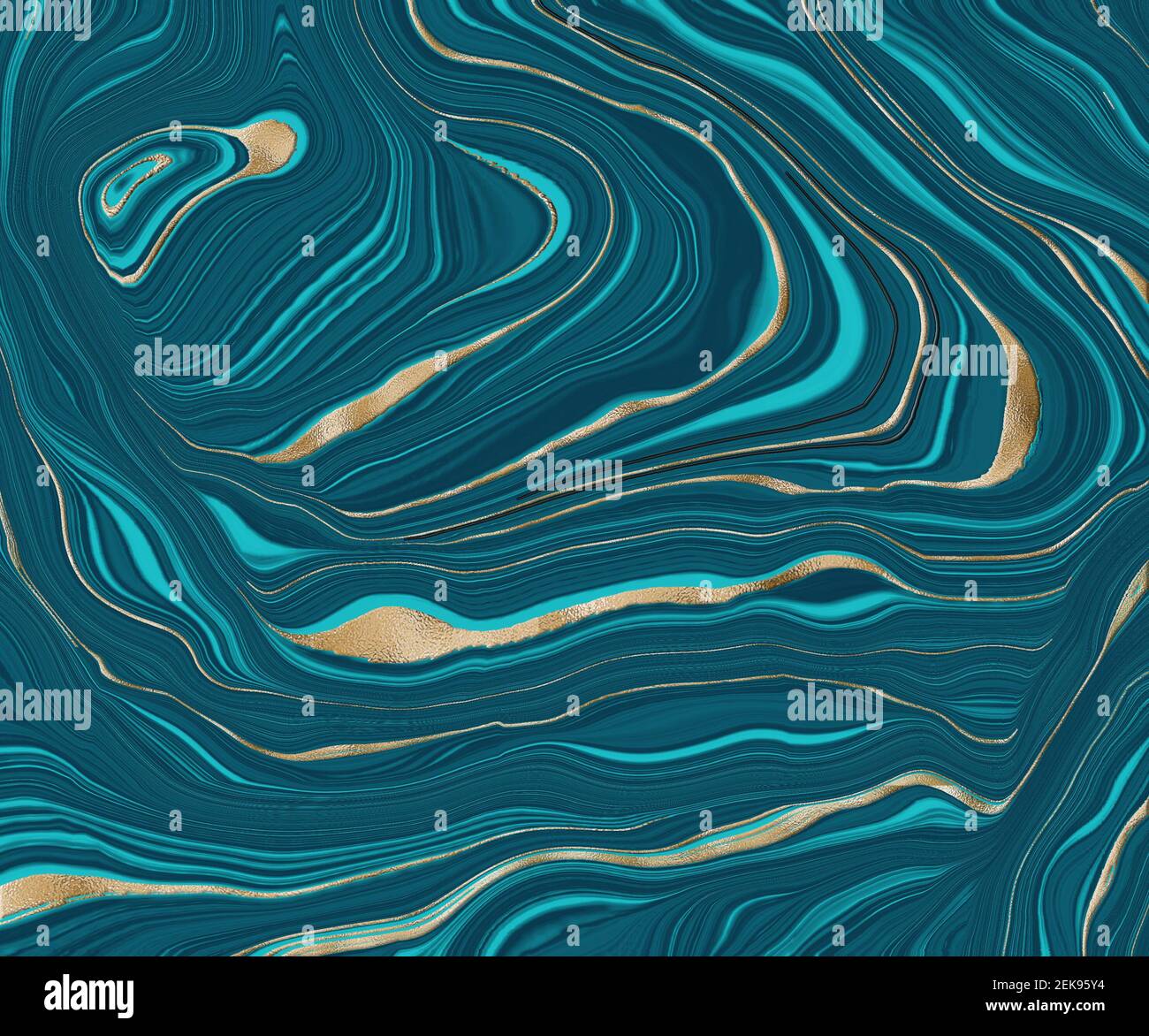 Agate stone texture with gold. Blue green turquoise Fluid marbling ...