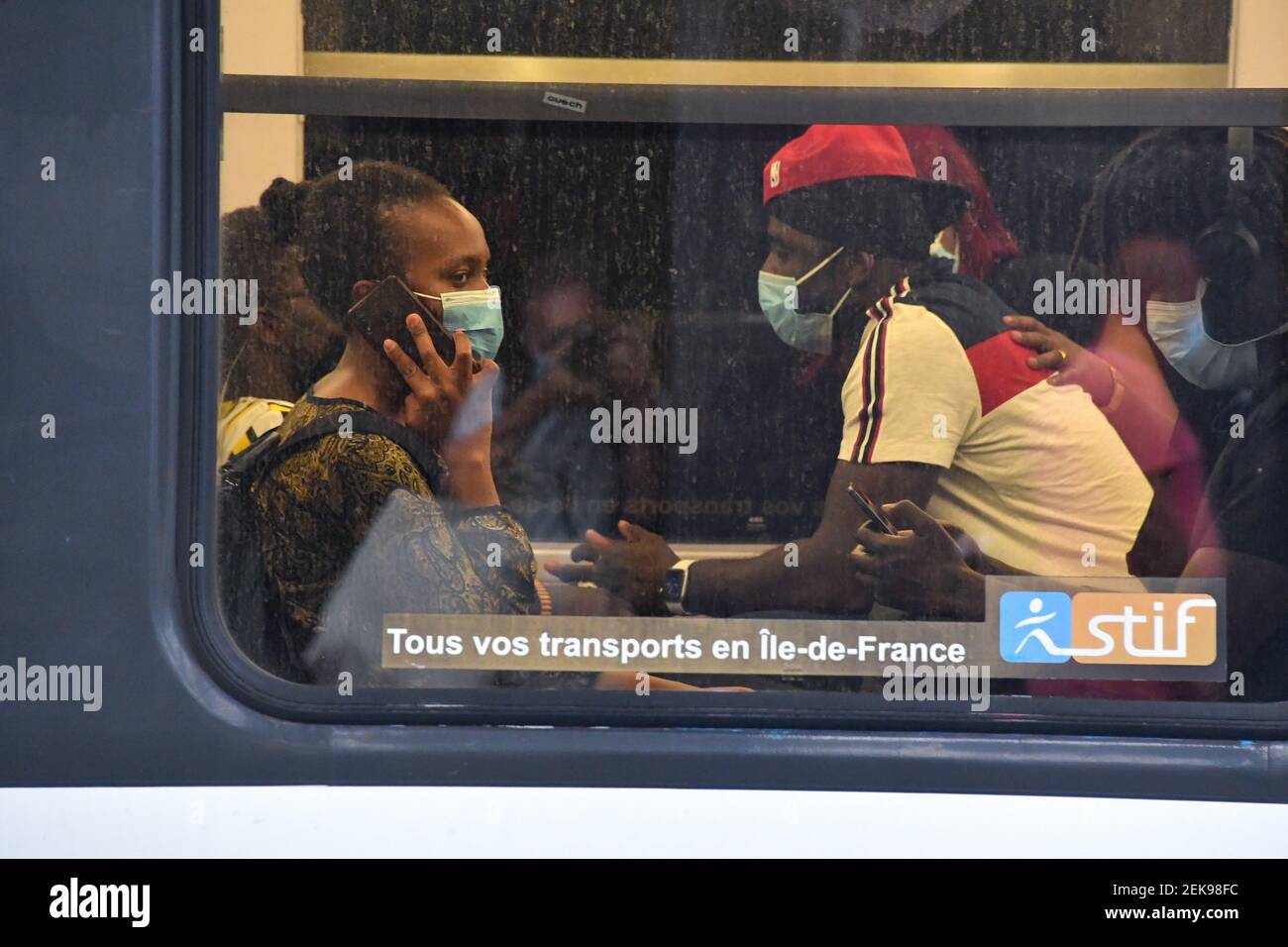 People on the Paris Metro in Paris, France on July 13, 2020. (Photo by ...