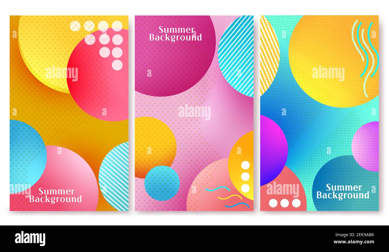 Summer background abstract vector poster set. Summer background text ...