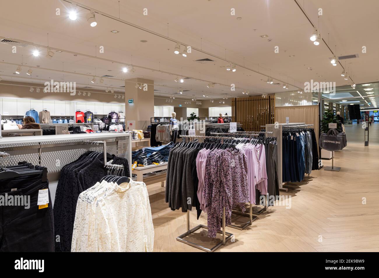 interior of brand new fashion clothes store Stock Photo - Alamy
