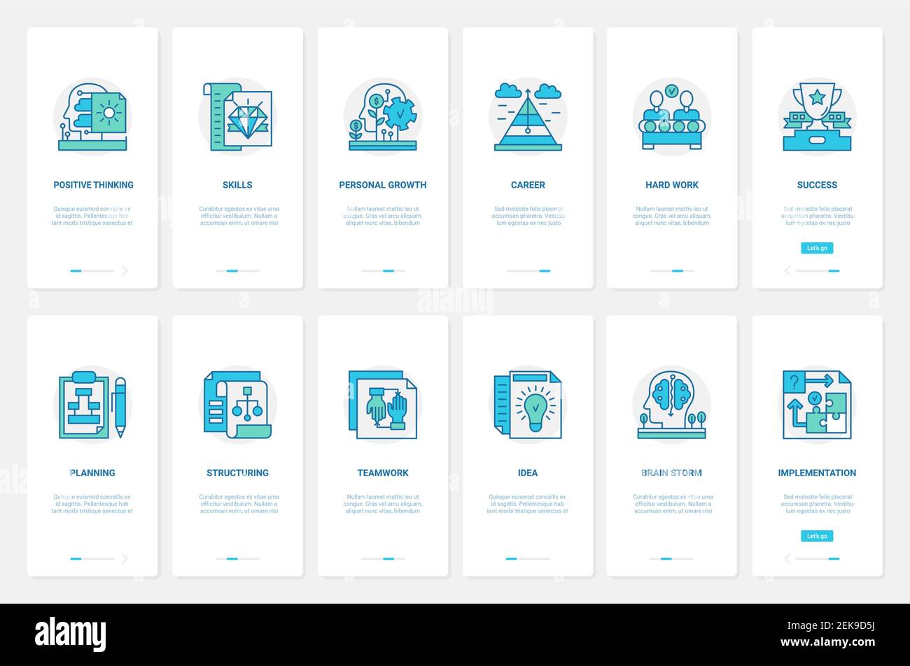 Business leader career realization vector illustration. UX, UI ...