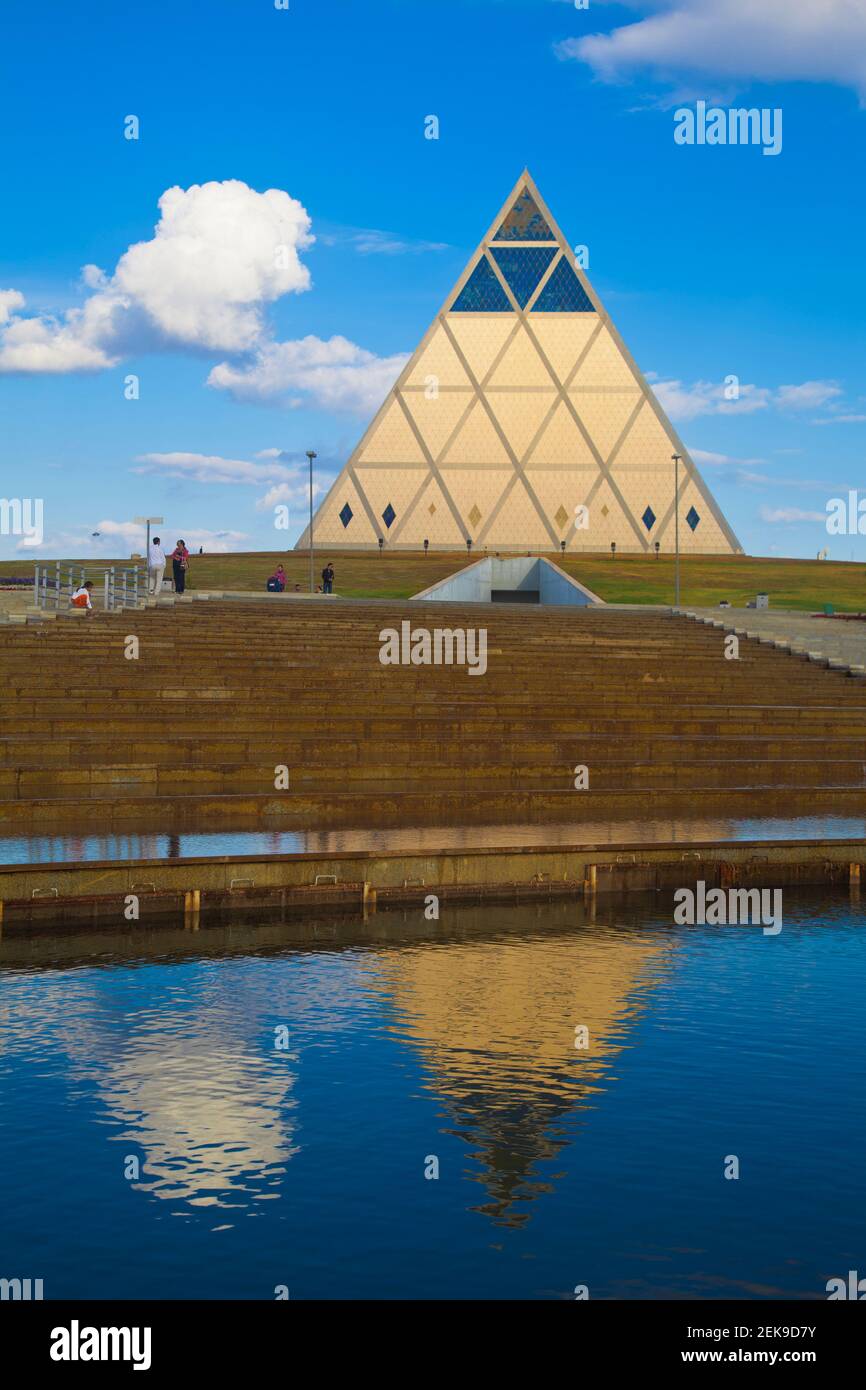 Kazakhstan, Astana, Palace of Peace and Reconciliation pyramid designed ...