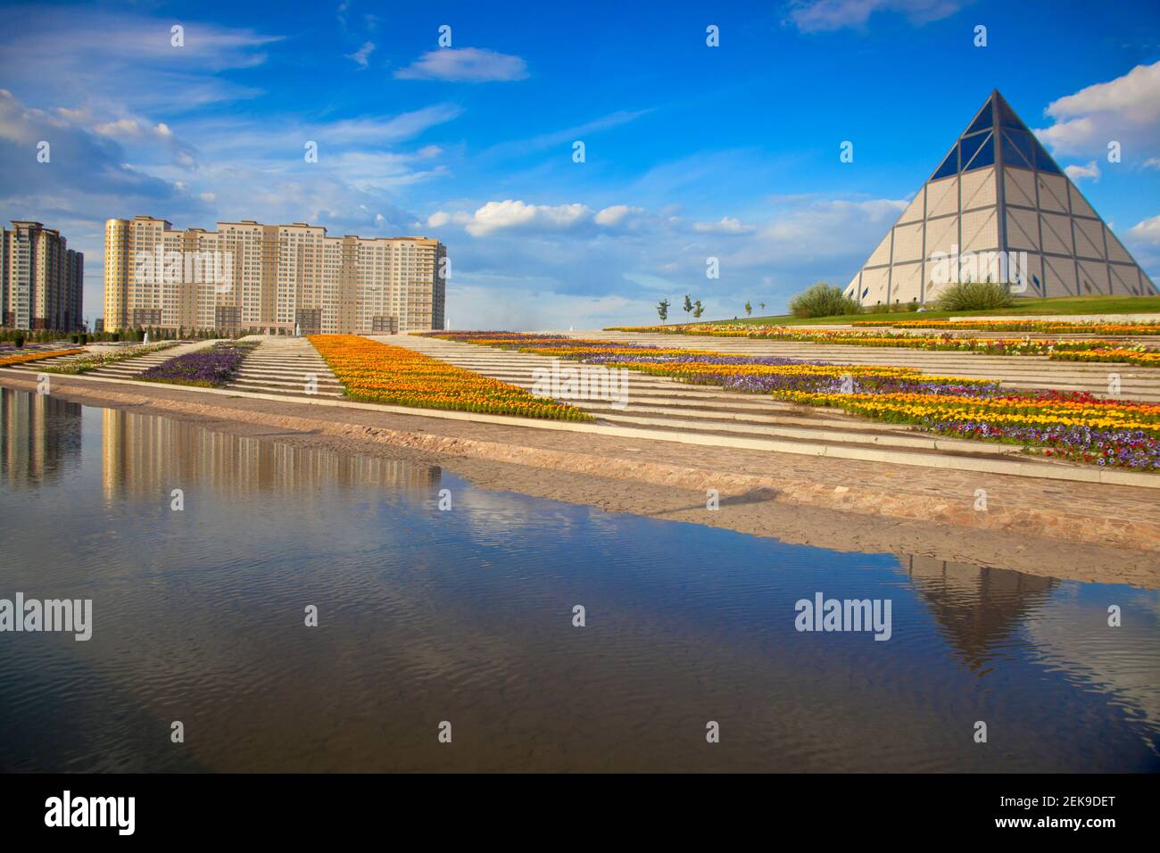 Kazakhstan, Astana, Palace of Peace and Reconciliation pyramid designed ...