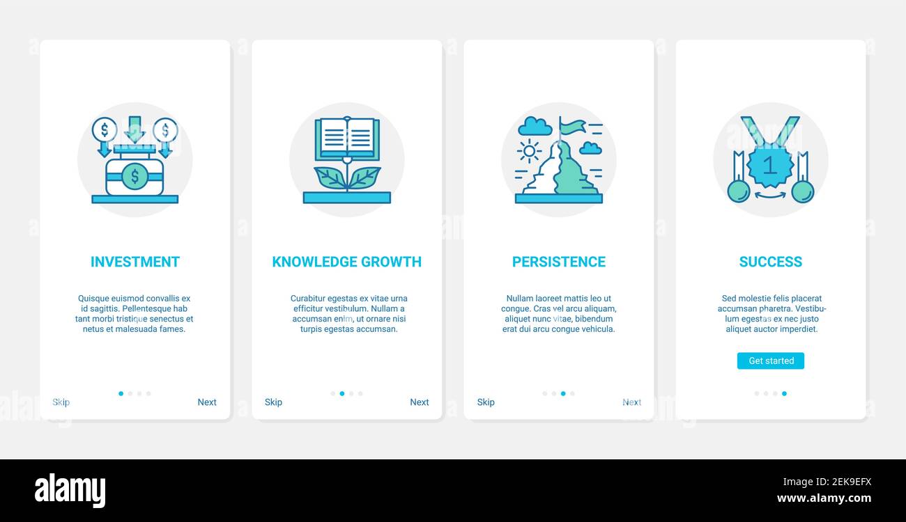 Education investment vector illustration. UX, UI onboarding mobile app ...